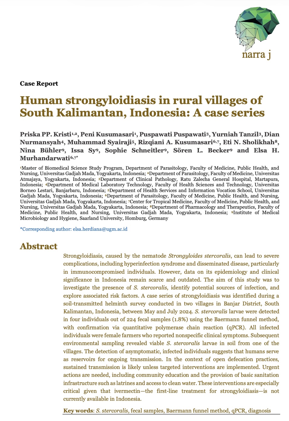 FK-KMK UGM Teliti Kasus Strongyloidiasis Tersembunyi di Pedesaan ...